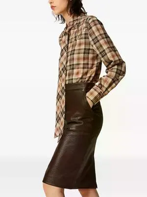 TWINSET Tartan Flannel Shirt With Embroidery