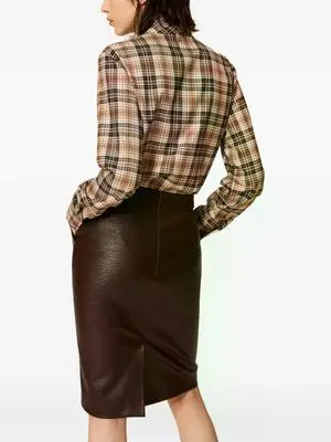TWINSET Tartan Flannel Shirt With Embroidery