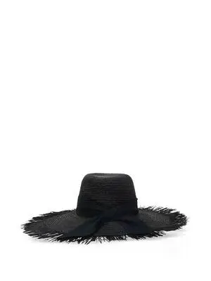 GIGI BURRIS MILLINERY Astrid Frayed-edge Hat - Black