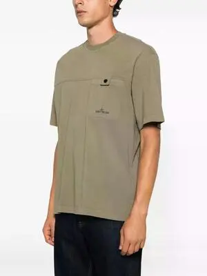 Stone Island Logo-print Chest-pocket T-shirt