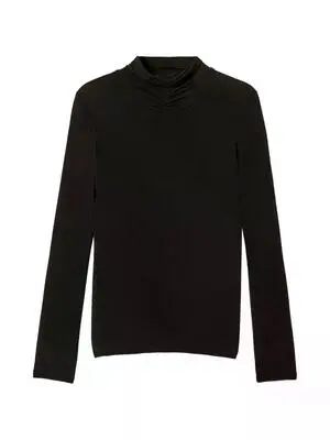 TWINSET Turtleneck Top With Draping - Black