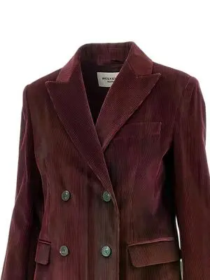 Max Mara Cotton Corduroy Velvet Blazer - Red