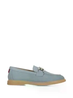Bally Logo-plaque Leather Loafers - Blue