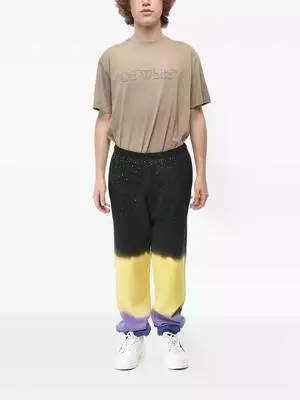 Off-White Rhinestone-embellished Tie-dye Track Pants - Black