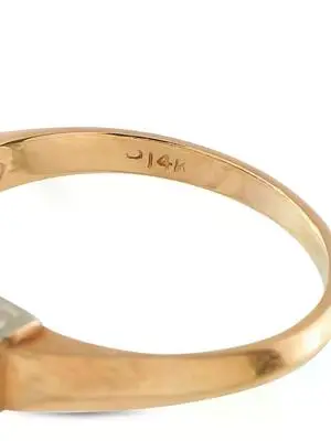 LB EXCLUSIVE 14k Yellow Platinum Four Old Mine-cut Diamond Ring