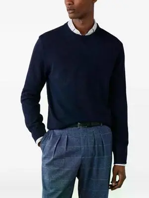 HACKETT LONDON Patch-detail Crew Neck Sweater - Blue