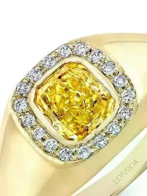 Loraida Yellow Diamond Signet Ring