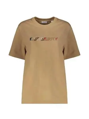 Burberry Logo-embroidered T-shirt - Neutrals