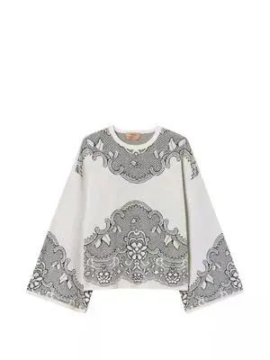 TWINSET Wool-blend Jacquard Maxi Jumper - White