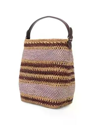 ANYA HINDMARCH Woven-stripe Bucket Bag - Purple