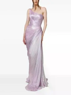 IRIS SERBAN Penelope One-shoulder Draped Gown