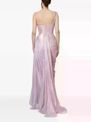 IRIS SERBAN Penelope One-shoulder Draped Gown