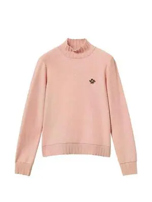TWINSET Turtleneck Jumper With Brooch - Pink
