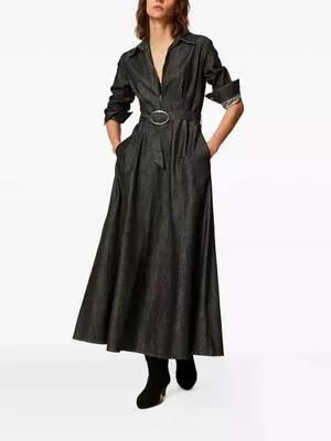 TWINSET Long Flowing Denim Dress
