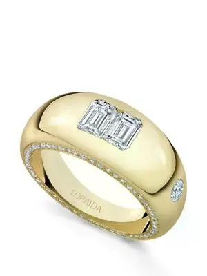 Loraida 18k Yellow Emerald And Diamond Ring - Gold