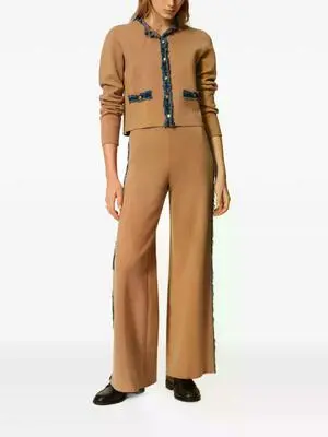 TWINSET Knit Trousers With Denim Trim
