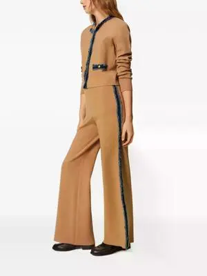 TWINSET Knit Trousers With Denim Trim