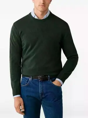 HACKETT LONDON Patch-detail Crew-neck Knit - Green