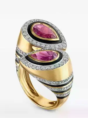 EDEN PRESLEY Tourmaline And Diamond Bypass Ring - Gold