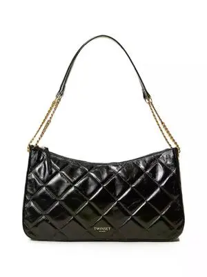 TWINSET Large Liliane Quilted Leather Bag - Black