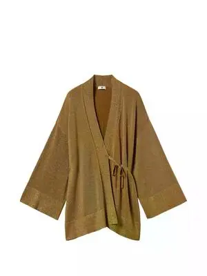 TWINSET Kimono-style Cardigan With Lurex - Gold