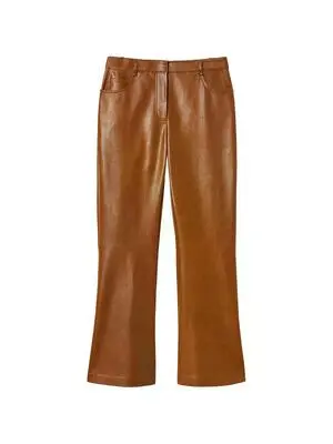 TWINSET Faux-leather Flared Trousers - Brown