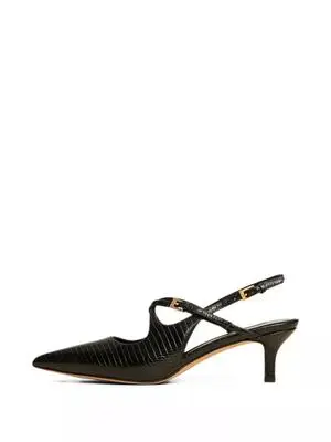 TWINSET Leather Slingbacks With Straps - Black