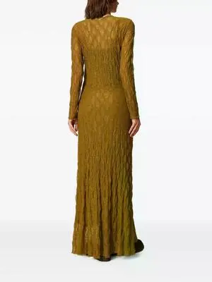 TWINSET Long Sleeve Lace Maxi Dress