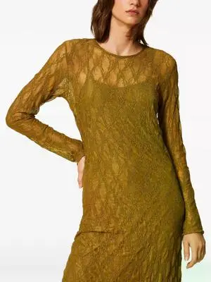 TWINSET Long Sleeve Lace Maxi Dress