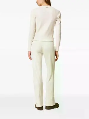 TWINSET Ribbed Knit Trousers With Elasticated Waist