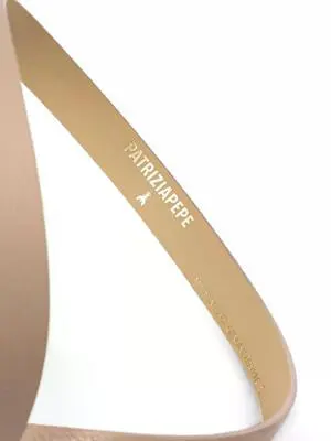 Patrizia Pepe Grained Leather Belt With Gold-tone Buckle