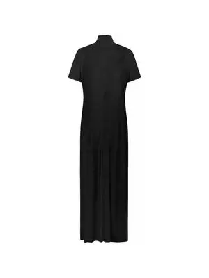CAYET Bella High-neck Wrap-design T-shirt - Black