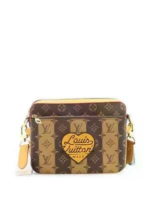 LOUIS VUITTON Nigo Trio Messenger Bag Limited Edition Stripes Monogram Canvas Crossbody Bag - Brown