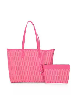 AU DEPART Tote 47 Monogram-jacquard Leather-trim Tote Bag - Pink