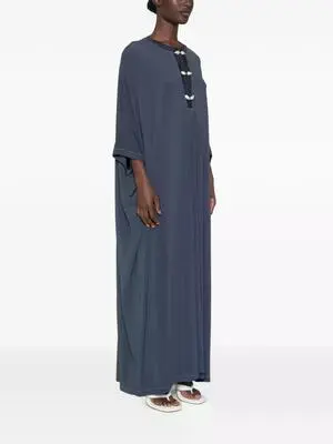 Marina Rinaldi Pearl-embellished Kaftan Maxi Dress