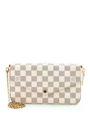LOUIS VUITTON Felicie Pochette Damier Crossbody Bag - White