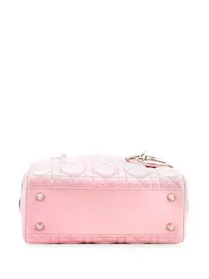 Dior Lady Bag Iridescent Cannage Quilt Lambskin Small Shoulder Bag - Pink