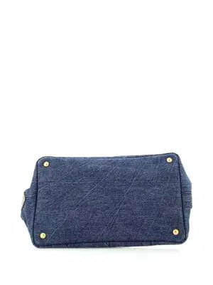 Prada Canapa Convertible Denim Medium Tote Bag