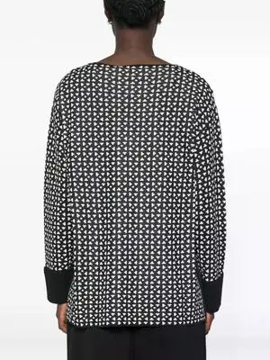 Marina Rinaldi Geometric Pattern Long Sleeve Sweater