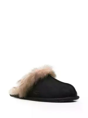 UGG Shearling Trimmed Slip-on Slippers - Black