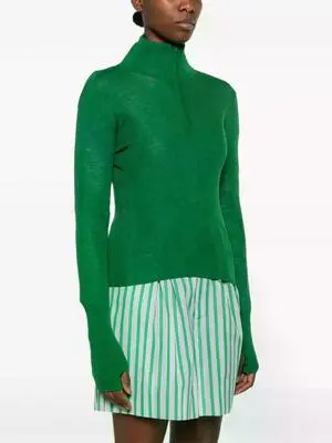 THE FRANKIE SHOP Sade Ribbed-knit Half-zip Sweater