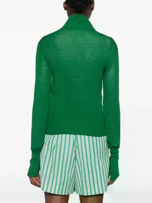 THE FRANKIE SHOP Sade Ribbed-knit Half-zip Sweater