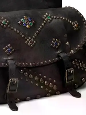 Ralph Lauren Stud-embellished Leather Messenger Bag
