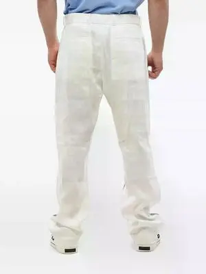 Off-White Logo-patch Linen-blend Trousers