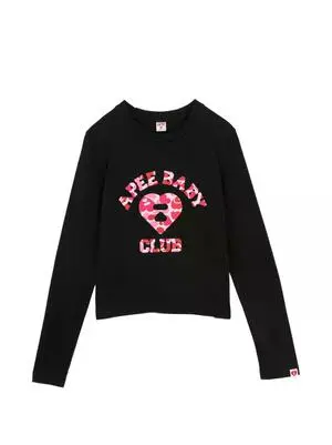AAPE BY *A BATHING APE Camo-heart Logo T-shirt - Black