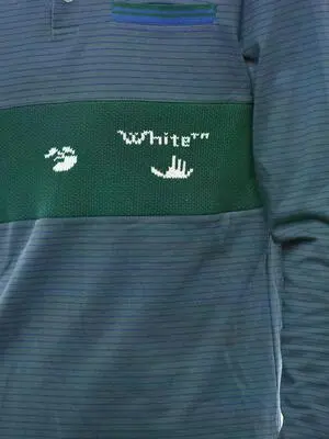 Off-White Logo-embroidered Striped Polo Shirt