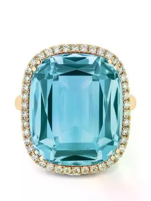 Goshwara Gossip Blue Topaz And Diamond Ring - Gold