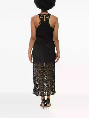 Off-White Crochet-knit Sleeveless Dress - Black