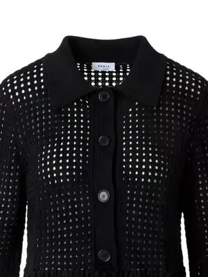 Akris Fringe-trim Perforated Cardigan - Black