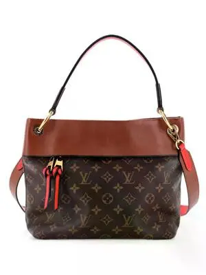 LOUIS VUITTON Tuileries Besace Bag Monogram Canvas With Leather Hobo Bag - Brown